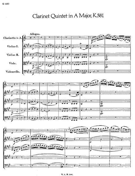 Clarinet Quintet Full score - Klarinett, Fiol, Fiol, Altfiol, Cello ...